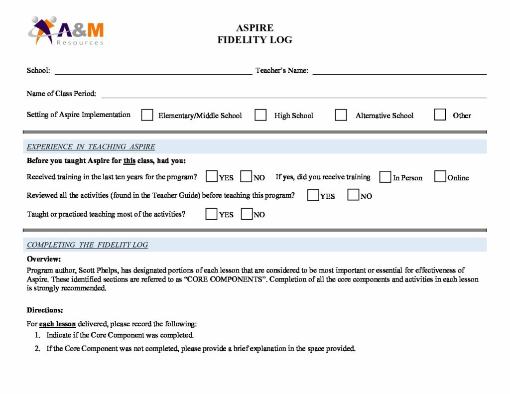Fidelity Log (Aspire) - The Success Sequence