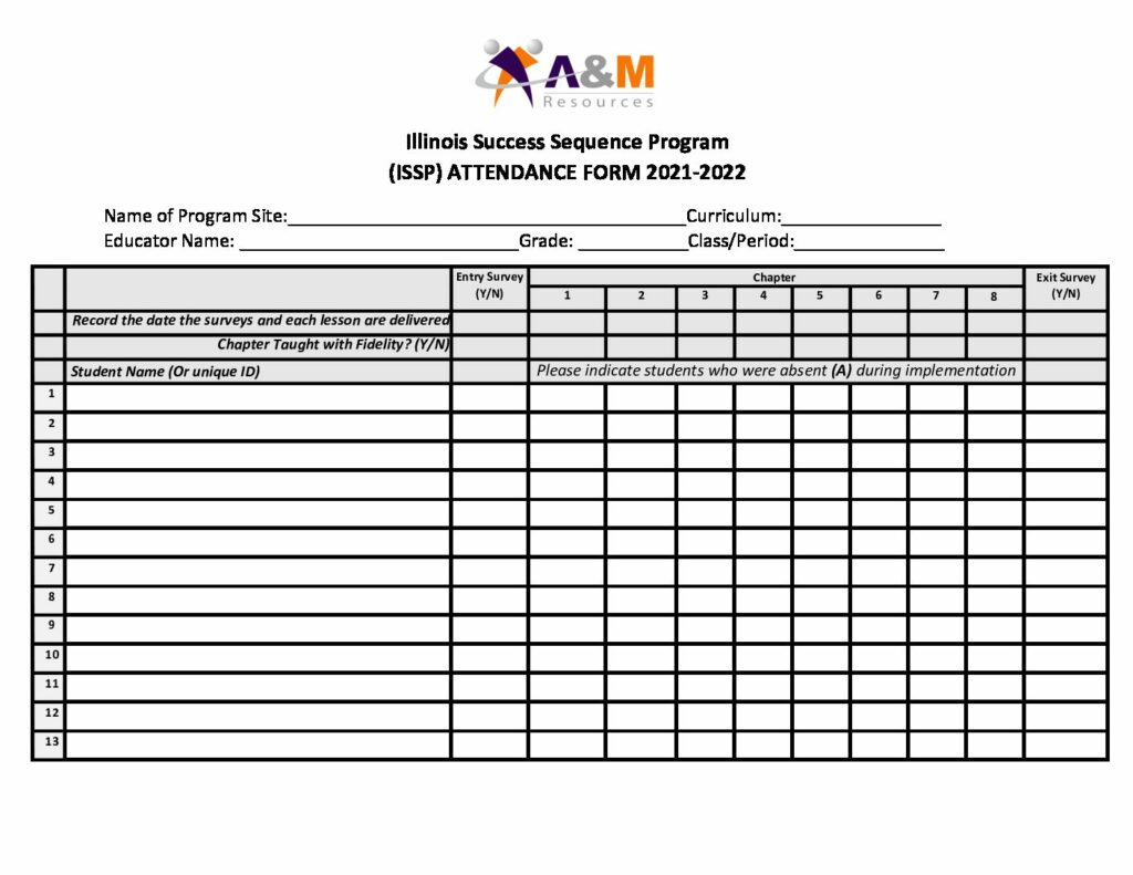 Attendance Form - The Success Sequence