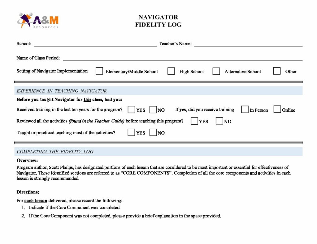 Fidelity Log (Navigator) - The Success Sequence