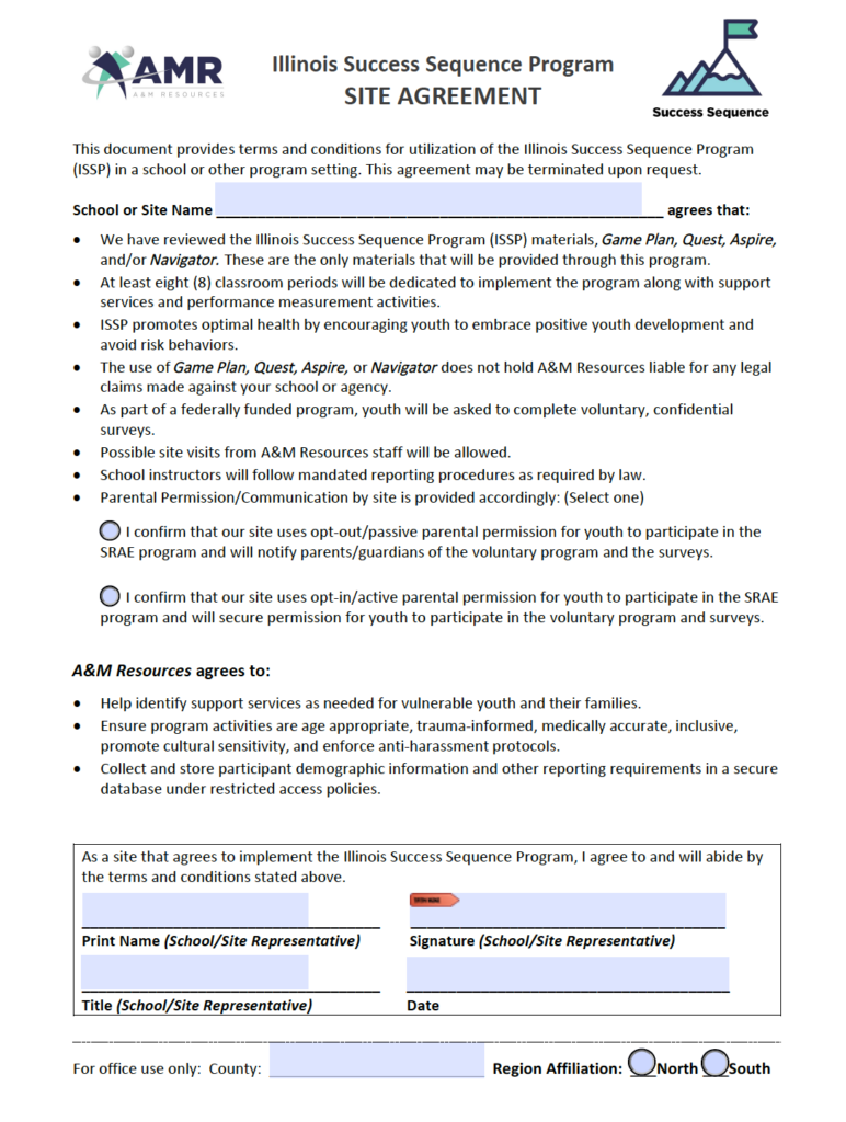 Site Agreement - The Success Sequence